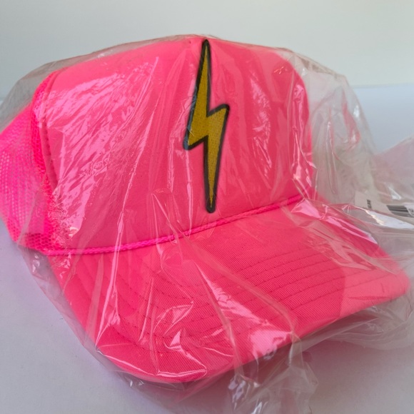 Aviator Nation | Accessories | Nwt Aviator Nation Pink Bolt Trucker Hat ...